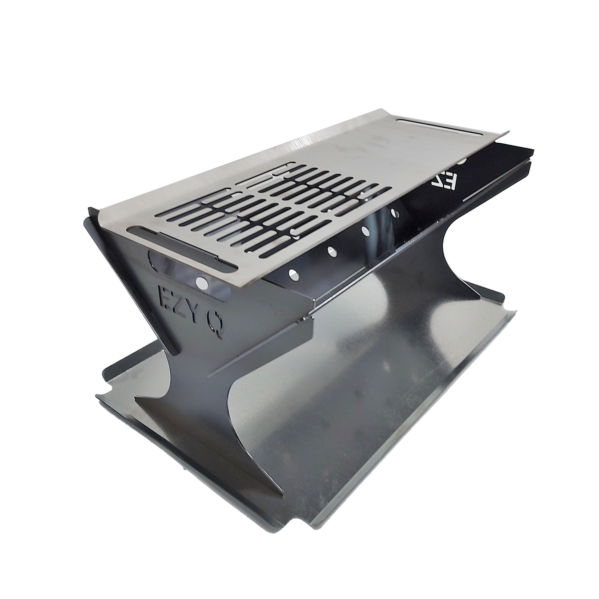 EZY Q, Mild Steel Flat Packed Fire Pit & Ferritic Stainless Steel Gril